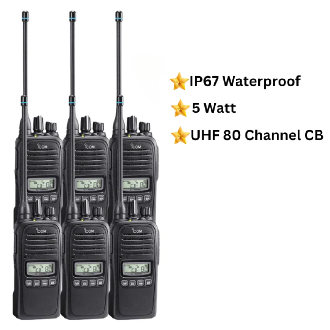 Icom IC-41 Pro UHF CB Portable Handheld Two Way Radio 6 Pack — CB Radio ...