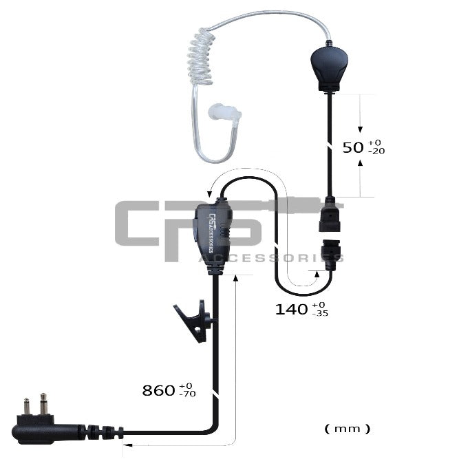 GME Acoustic Tube Earpiece | Two-Pin, 1 Wire (GME Connector) — CB Radio ...
