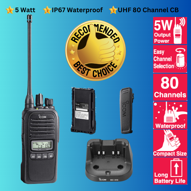 Icom IC-41 Pro UHF CB 5 Watt Portable Two Way Radio — CB Radio Wholesalers